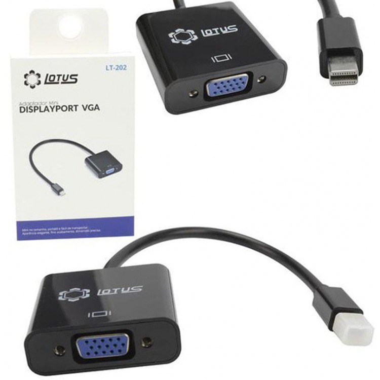 Cabo Adaptador Mini Display Port X VGA Femea LOTUS LT-202